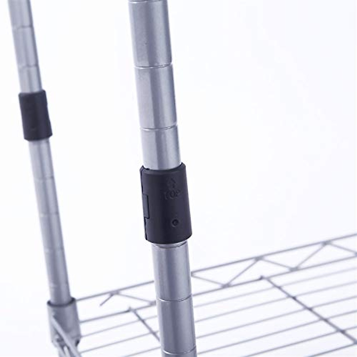 4 Tier Storage Rack,Steel Storage Wire Shelf,Heavy Loading Storage Organizer, Adjustable Levelling Feet Shelving Unit, Grey,14" W x 10" D x 31.5" H