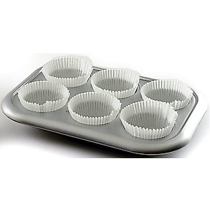 500 Jumbo Cupcake Muffin Liners 2 1/4" X 1 7/8" | Large Tall White Fluted Baking Cups Cupcake Liners
