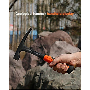 Forged Brick Hammer, Geologist Rock Pick, Bricklayer's/Mason's Hammer - 30 oz Masonary Tool with Forged Steel Construction & Shock Reduction Grip