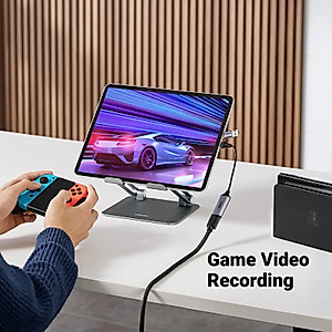 UGREEN Video Capture Card 4K HDMI to USB-A/USB-C HDMI Capture Card Full HD 1080P USB 2.0 Capture Video and Audio Recording for Gaming, Streaming, Teaching, Video Conference