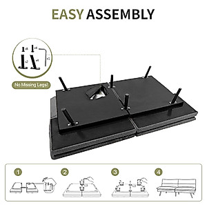 MUUEGM Futon Sofa Bed Couch, Memory Foam Futon Convertible Futon Couch, Sofa Bed Couch,Modern Loveseat Daybed Sofa,Comfy Sleeper Couch for Apartment, Living Room,Easy Assemble,Grey
