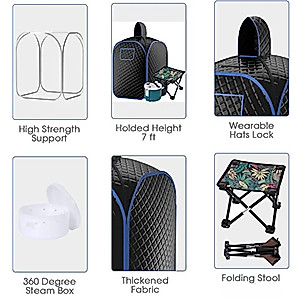 Portable Sauna, Personal Sauna for Home with 2L Steam Generator, Personal Sauna Tent, Portable Steam Sauna Box with Remote Control, Steam Saunas for Home,at Home Sauna