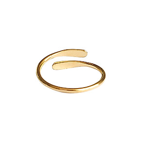 Handmade Gold Wrap Band Adjustable Toe Ring, Yellow Gold Plated over Sterling Silver, Thin Dainty Open Toe, Pinky or Knuckle Rings for Women, By MiYa Jewelry Creations