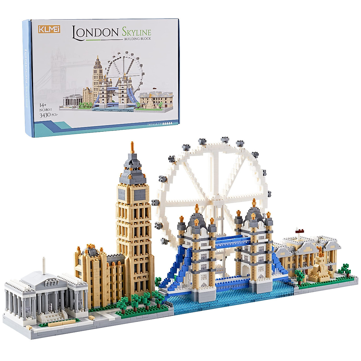 KLMEi Building Micro Mini Blocks Architecture Skylines Collection Set for Adults London Bridge Mini Bricks for Kids (3430 Pieces)