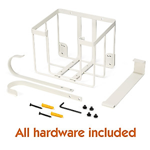 ORLESS Over The Door/Wall Mount Ironing Board Hanger, Laundry Room Iron and Ironing Caddy Board Storage Holder Cream