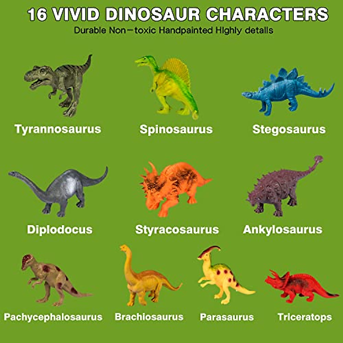 Dinosaur Toys Playset with Activity Play Mat for Kids,Realistic Dinosaur Figures, Trees,Creating a Dino World Including, Birthday Gift for Boys and Girls Ages 3 4 5 6 Years Old