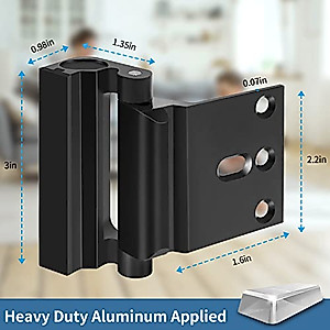 Yomisga Home Security Door Lock Reinforcement Safety Latch Extra Front Doors Security Devices Withstand 800 lbs, Anti Door Kick in Security Protector for Door Inside, Child Proof Aluminum Door Locks