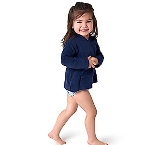 Gerber Unisex Baby Toddler Hooded Kangaroo Pocket Terry Cover Up, Navy, 4T