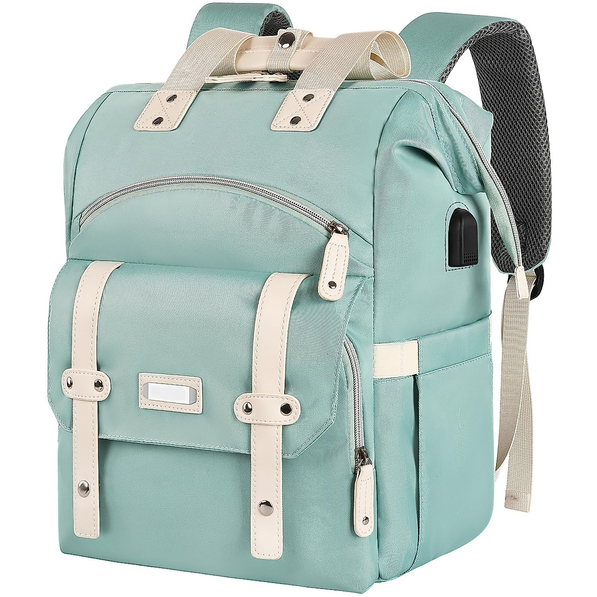 Laptop Backpack for Women,Doctor Teacher College School Student Work Shoulder Purse Bag,Travel Airline Approved Backpack for 15.6 Inch,Large Wide Open RFID Anti Theft USB Charging Port Bookbag