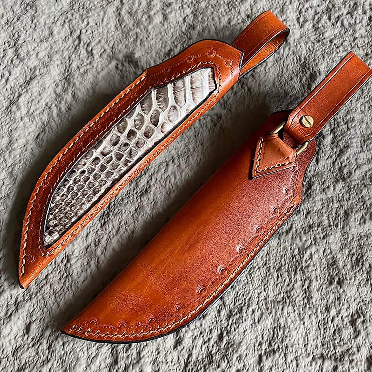 刀苑阁 Fixed Blade Knife Sheath Fits up to 8 Inch Blade,Leather Knife Sheaths Knife Holder Hunting Knife Sheath,Straight Knife Sheath Brown