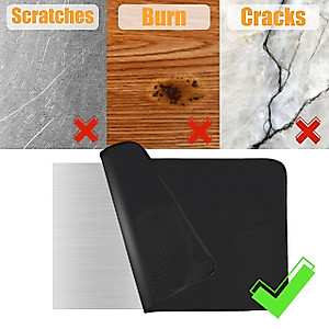 Amerbro 24x31in Heat Resistant Grill Mats for Outdoor Grill to Protect Your Prep Table and Outdoor Grill Table - Fire Proof & Water Proof & Oil Proof BBQ Mat - Black (0.6mm)