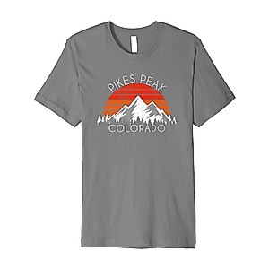 Vintage Pikes Peak Colorado Distressed Retro Premium T-Shirt