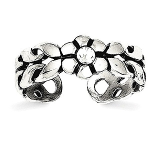 IceCarats 925 Sterling Silver Vintage Rhinestone Crystals Adjustable Toe Ring Open Midi Band Summer Beach Jewelry