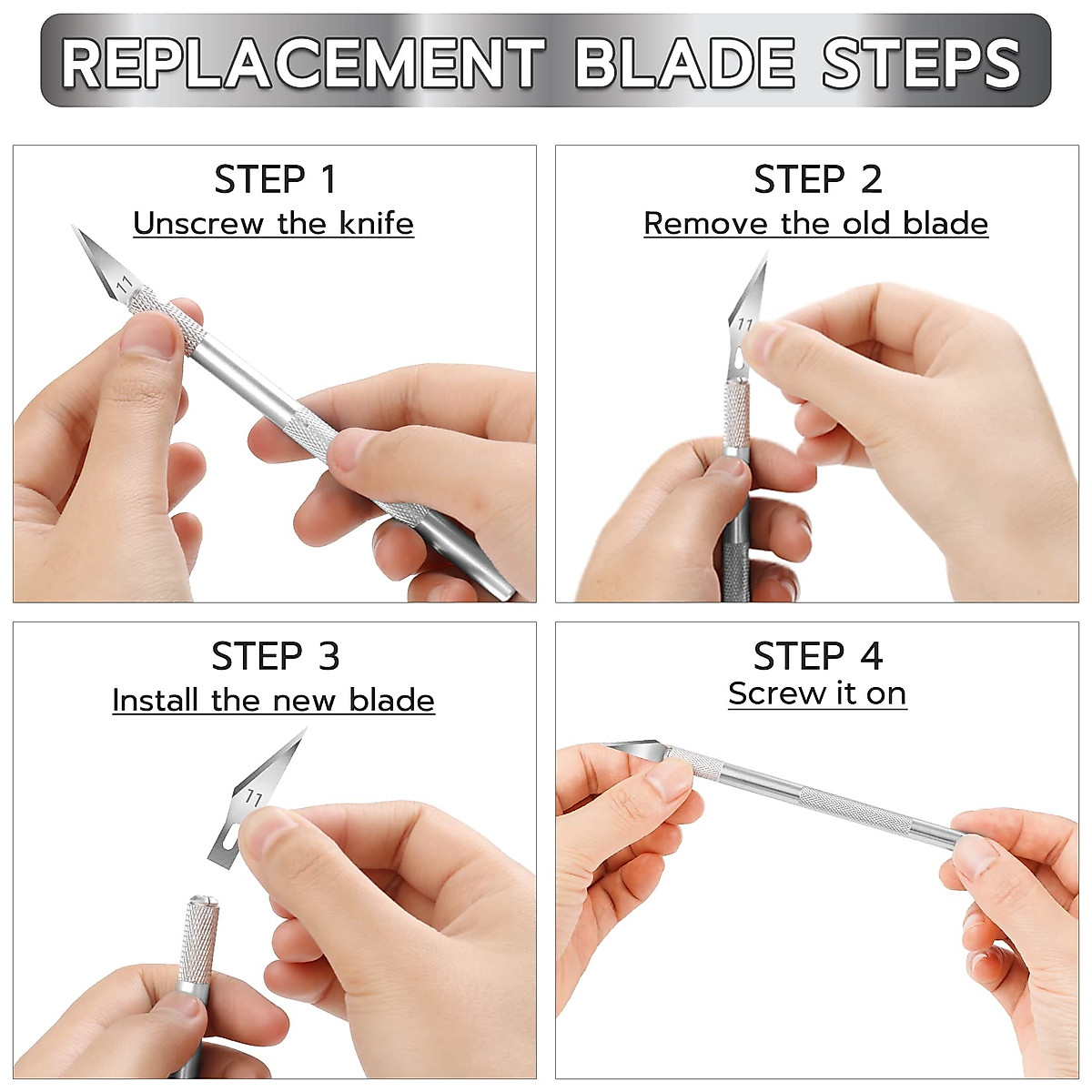 Jetmore 24 Pack Exacto Knife Set, Craft Knife, Precision Hobby Knife Kit for DIY Cutting, Pumpkin Carving, Trimming, Scrapbooking