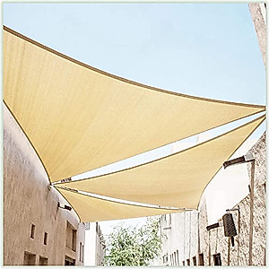 ColourTree 24' x 24' x 33.9' Beige Right Triangle CTAPRT24 Sun Shade Sail Canopy Mesh Fabric UV Block UPF50 - Commercial Heavy Duty - 190 GSM - 3 Years Warranty (We Make Custom Size)