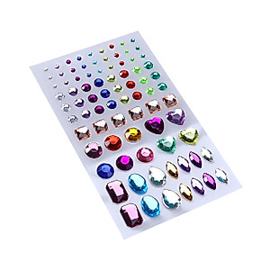 SEWACC Self Adhesive Acrylic Crystal Rhinestone Jewel Stickers Sheets Assorted Colors and Shapes for Crafts DIY Projects Nail Multicolor Type 2
