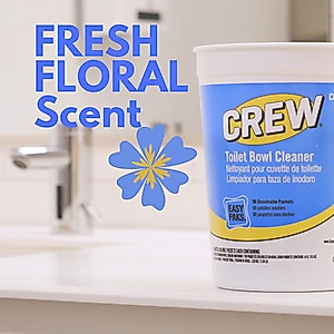 CREW Diversey Easy Paks Toilet Bowl Cleaner, Fresh Floral Scent, 0.5 Oz Packet, 90 Packets/tub, 2 Tubs/carton