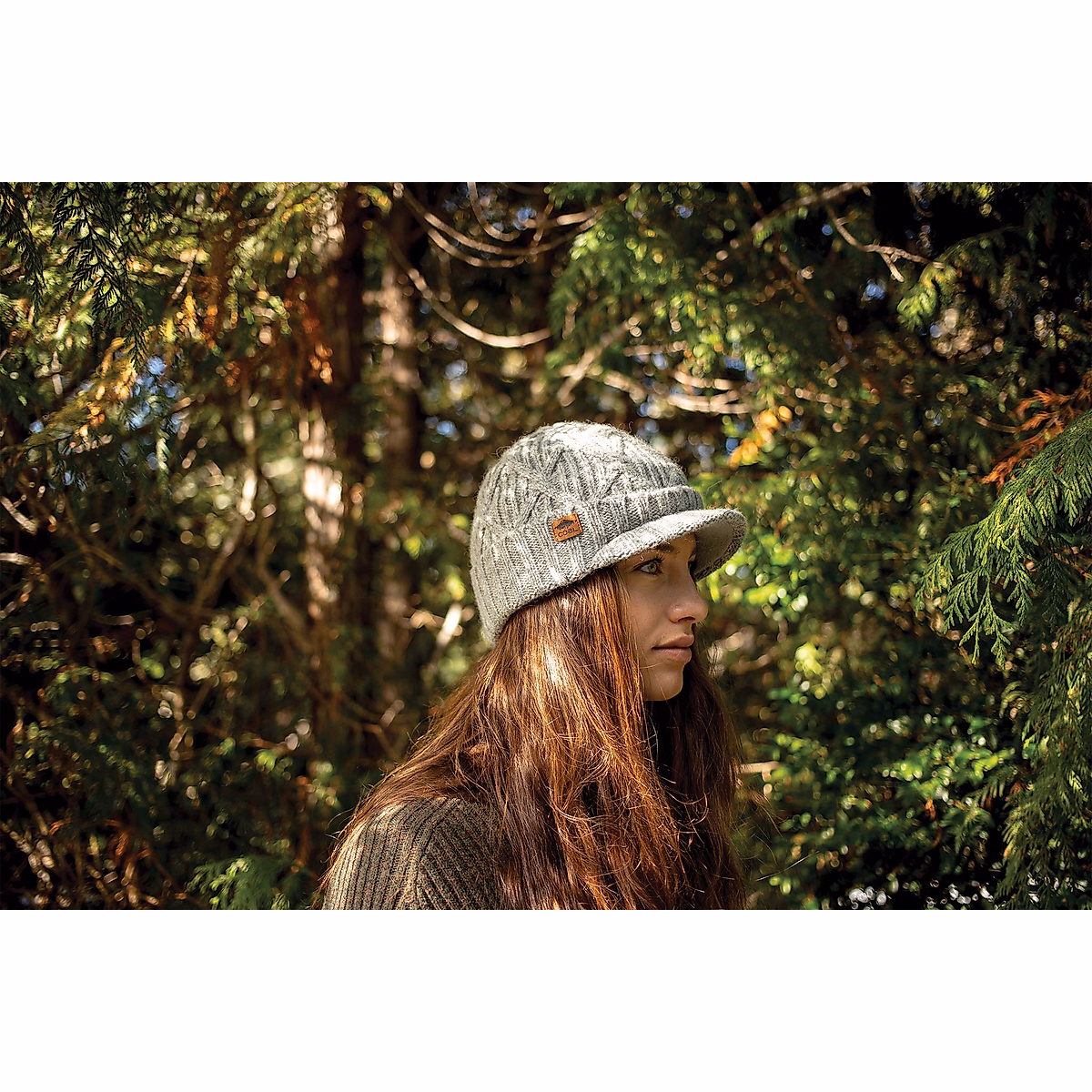 Coal Yukon Brim Cable Knit Wool Visor Beanie - Black