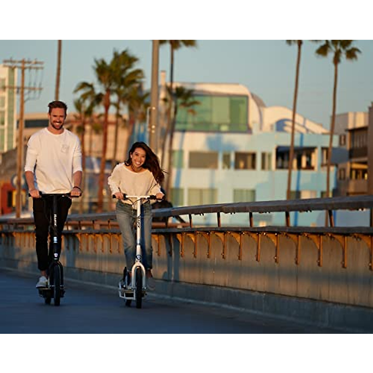 EcoSmart SUP Electric Scooter – 16" Air-Filled Tires, Wide Bamboo Deck, 350w High-Torque Hub-Driven Motor, Up to 15.5 mph & 15.5 Miles Range, Rear-Wheel Drive