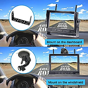 RV Dual Digital Wireless Backup Camera Kit with 7‘’ DVR Touch Key Monitor Trailer Rear View Front View Camera Without Difference Color No Interference IP69 Waterproof Latest Wide-Angle Camera