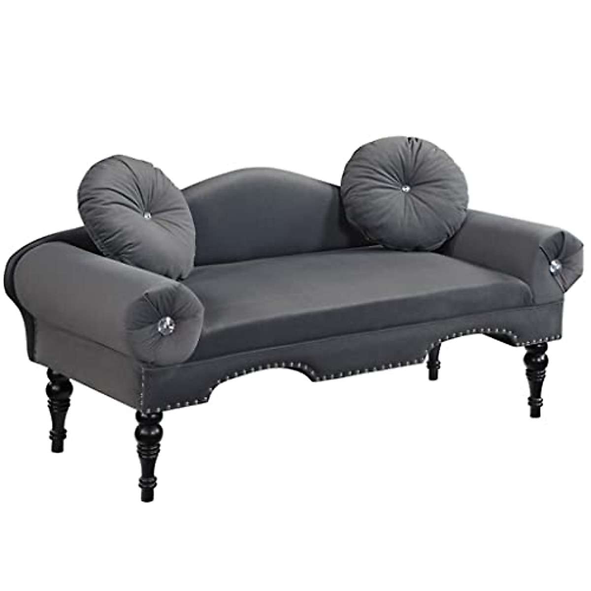 Sofas 54” Width Velvet Upholstered Loveseat Sofa Accent Bedside Entryway Bench 2 Seater Couch Settee for Living Room