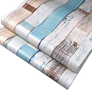 GLOW4U Decorative Wood Panel Pattern Contact Paper Self Adhesive Shelf Liner for Kitchen Cabinet Countertop Shelves Table Furniture Craft Door Wall Decal 17.7 Inch by 16 Feet