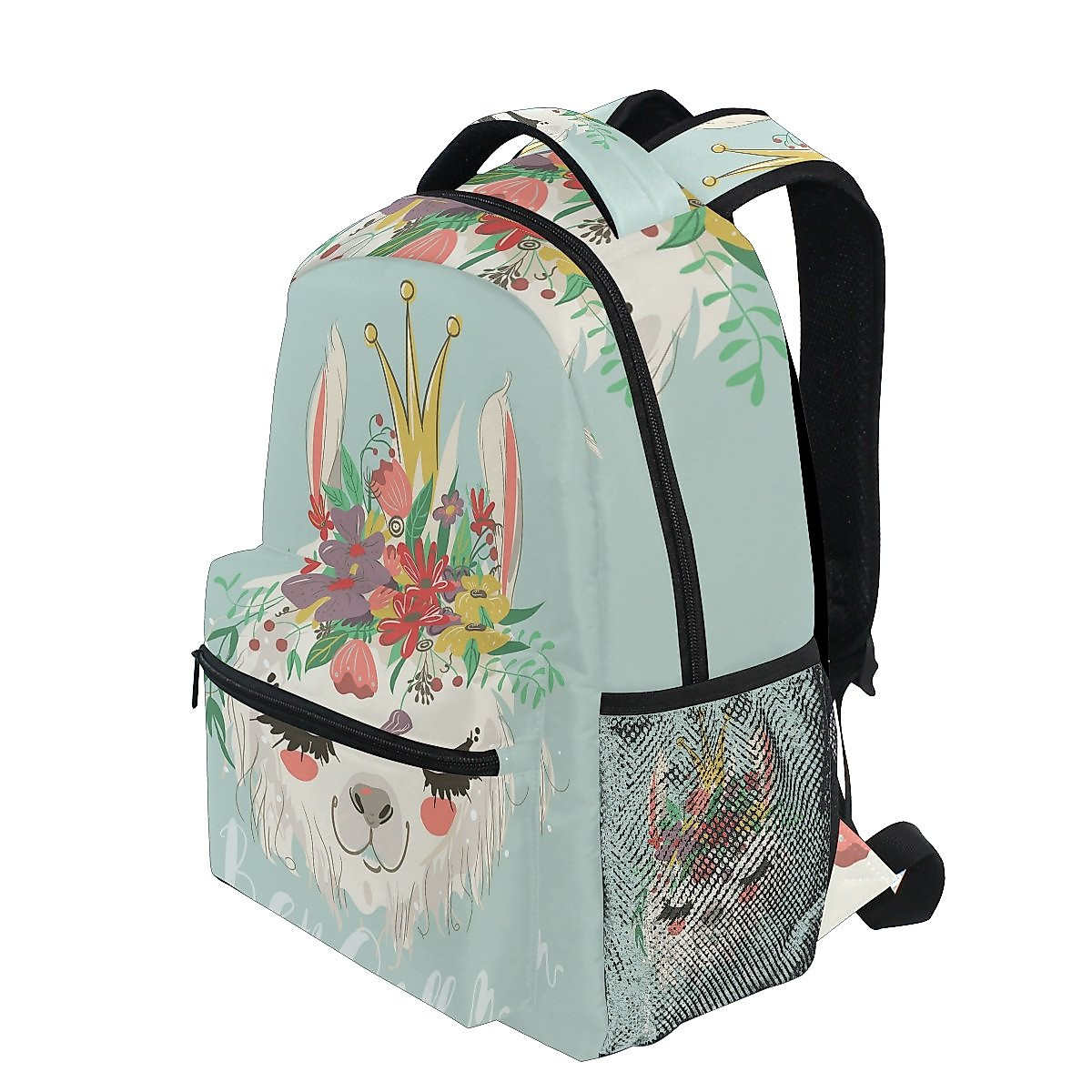 senya Cute Llama Flower Fantasy Backpack School Bag Travel Daypack