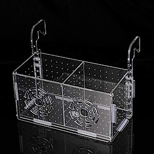 Balacoo Aquarium Fish Breeding Box - Transparent Acrylic Fish Tank Isolation Hatchery Hanging Incubator for Shrimp Clownfish Baby Fishes (Hook 201011cm)