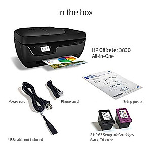 HP OfficeJet 3830 All-in-One Wireless Printer with Mobile Printing, HP Instant Ink & Amazon Dash Replenishment Ready (K7V40A) (Renewed)