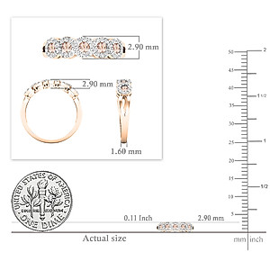 Dazzlingrock Collection Round White Diamond & Morganite Wedding Stackable Band in 10K Rose Gold, Size 7