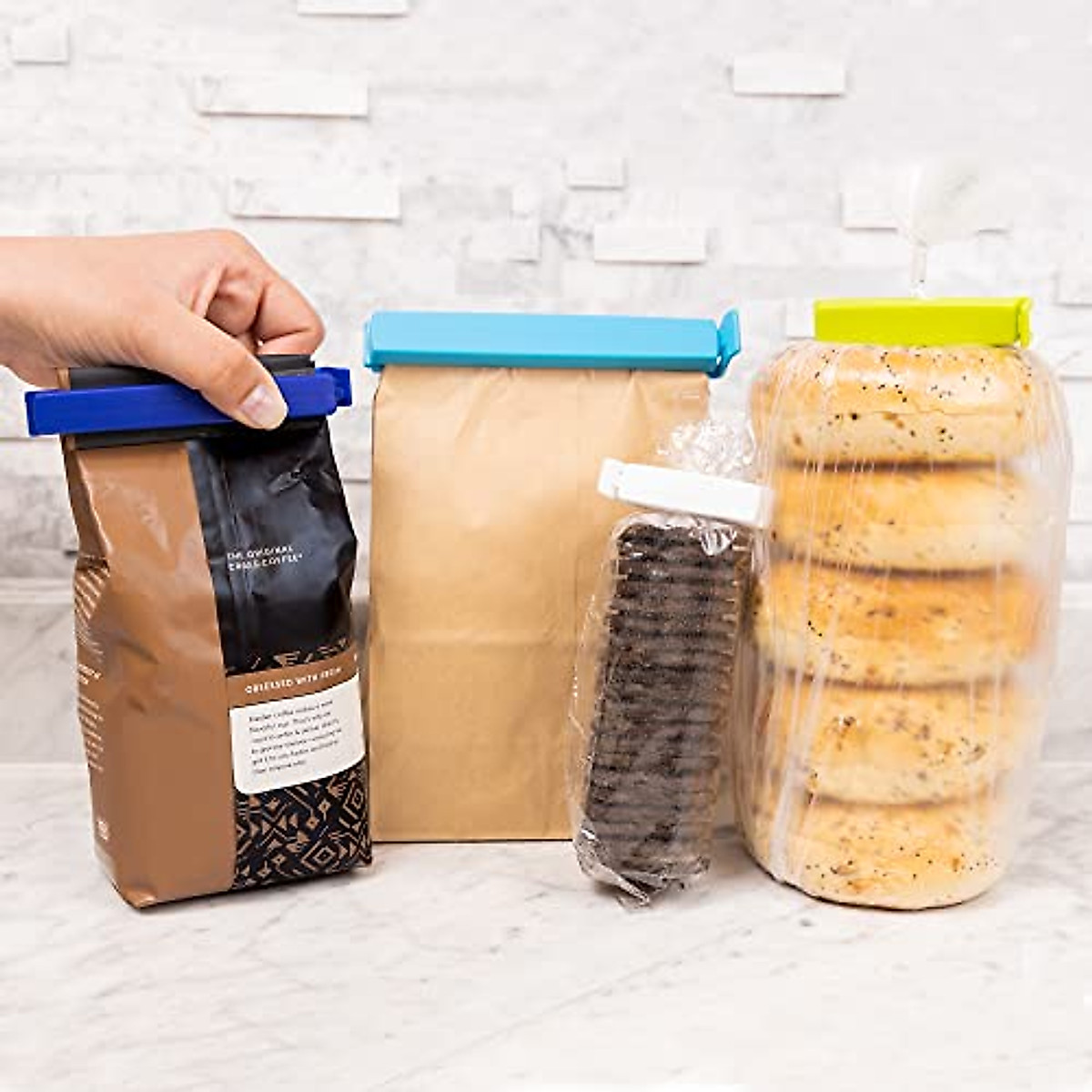 Twixit! Linden Sweden Bag Clips - Set of 3 - Keep Food Fresh, Prevent Spillage - Great for Storage and Organization - Microwave, Freezer and Dishwasher-Safe - BPA-Free