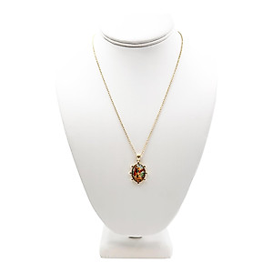 LESLIE BOULES St Michael The Archangel Pendant Necklace 18K Gold Plated Chain 18 Inches Length