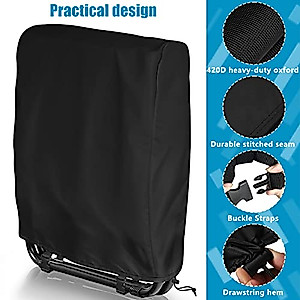Kovshuiwe Outdoor Zero Gravity Folding Chair Cover Waterproof 2PCS, Folding Chair Storage Covers All Weather, Dustproof 420D Oxford Anti Zero Gravity Chair Cover with Storage Bag, Black