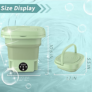 Mini Washing Machine, Foldable Ultrasonic Turbo Washing Machine，for Small Clothing,Underwear Suitable for Home, Business, Travel, College Room, RV, Apartment