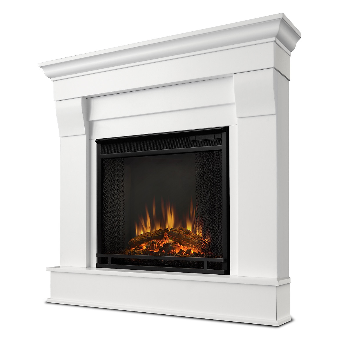 Real Flame 5950E Chateau Corner Electric Fireplace, Small, White