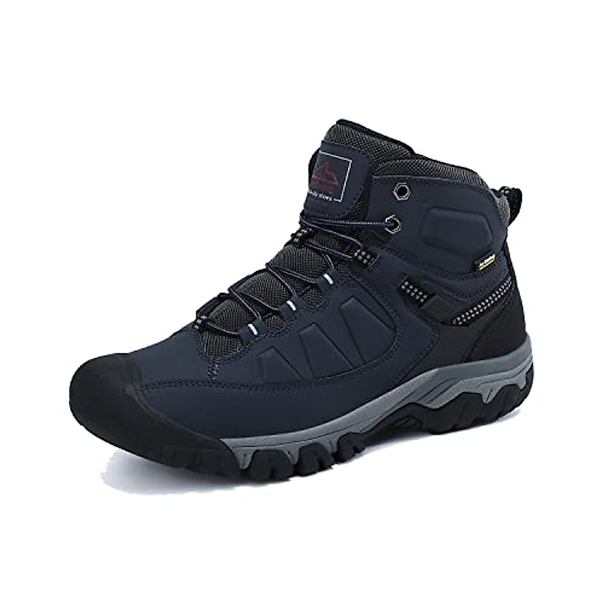 ASTERO Men Hiking Boot Warm Ankle Booties Non-slip Winter Shoes Snow Footwear for Male Climbing Trekking(Blue, Size 8.5)