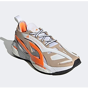 adidas by Stella McCartney SOLARGLIDE Women’S Running Shoes, Ash Pearl/Cloud White/Signal Orange, US 8