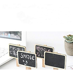 40Pcs 2.36 x 1.58 Inch Wood Mini Chalkboard Clips Wooden Blackboard Clips Photo Price Chalk Board Message Board Tag Signs with Pegs for Memo,Note Taking,Food Label,Wedding Table Number Place Card