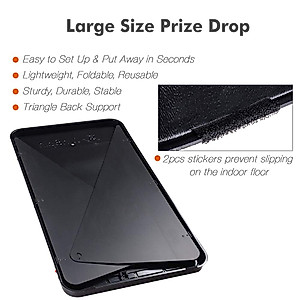 WinSpin 41"x25" Prize Drop Board Foldable Stand Disk Drop Board Game with 12 Playing Pucks for Carnival Tradeshow Party, (with Multi-Colored LED Light)