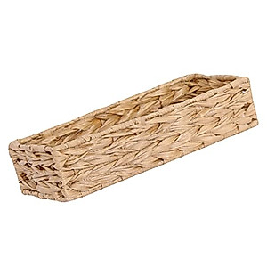 Cabilock Woven Storage Basket Desktop Sundries Organizer Books Box Container Home Decorative Wicker Baskets