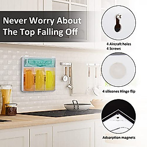 Ziplock Food Bag Storage Organizer, Acrylic Baggie Organizer Plastic Bag Dispenser Holder For Gallon Quart Sandwich And Snack, Compatible with Ziploc, Solimo, Hefty, Glad, Up&Up, GreatValue (Clear)