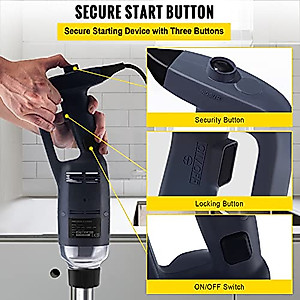 VEVOR Commercial Immersion Blender Constant Speed Heavy Duty Immersion Blender 350W Commercial Hand Mixer 304 Stainless Steel Hand Blender Commercial with 11.8" Removable Shaft for Kitchen Mixing