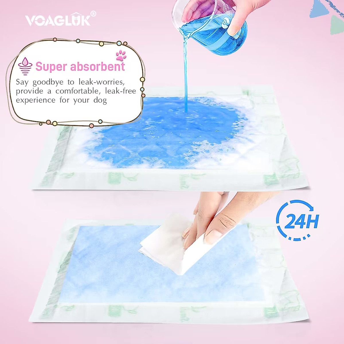 Dog Diaper Liners for Male and Female Dogs, 100ct, Super Absorbent Disposable Dog Diapers Booster Pads fit Most Pet Belly Bands and Wraps (X-Large)