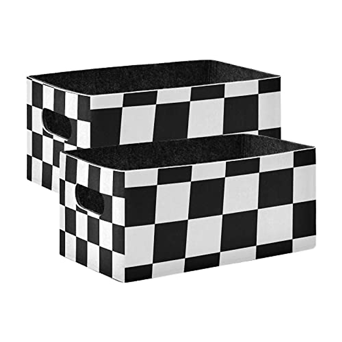 Kcldeci Buffalo Check Storage Bins Baskets for Organizing, Black White Plaid Checkered Sturdy Storage Basket Foldable Storage Baskets for Shelves Closet Nursery Toy