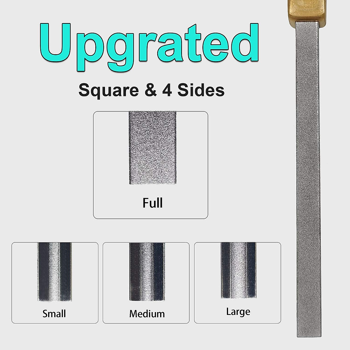 4th Generation Upgrated Baroque Guitar Fret Crowning File with 3 Crowning Grooves and 1 Full Grit Side & Luthier Leveling Dressing Tool Suitable for Electric Acoustic Guitar,Ukulele,Bass,Banjo etc