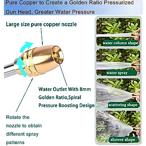 Garden Hose Nozzles,High Pressure Water Hose Nozzle Sprayer Head,360°Water Adjustment,2 Different Types of 3/4”Quick Connectors, for Watering Garden and Lawn,Washing Cars,Cleaning,Showering Dogs&Pets