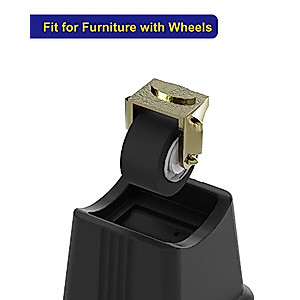 Nachell Adjustable Bed Furniture Risers 12 Pack Bed Lift Risers Elevation in Heights 3, 5 or 8 Inches Heavy Duty for Caster Wheels or Posts of Bed Table Couch, Support up to 2500 lbs. (8 Inch, Black)