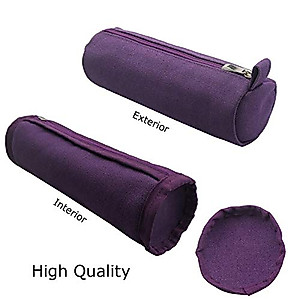Enyuwlcm Heavy Canvas Stationery Stylish Simple Pencil Bag and Durable Compact Zipper Pencil Case Pouch 1 Pack Purple