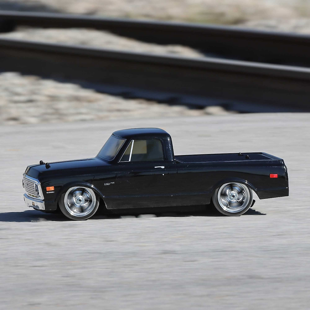Losi RC Truck 1/10 1972 Chevy C10 Pickup Truck V100 AWD RTR Batteries and Charger Not Included Black LOS03034T2