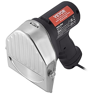 VEVOR Electric Shawarma Knife, 80W Professional Turkish Kebab Knife, Commercial Stainless Steel Gyro Cutter, Doner Kebab Meat Slicer with 2 Blades, Φ4/100mm Blade Diameter, 0-8mm Adjustable Thickness